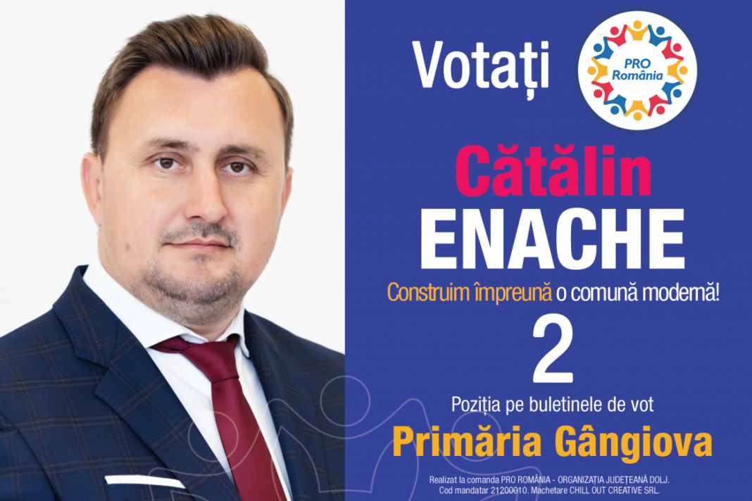 Constantin Cătălin Enache – candidatul PRO ROMÂNIA la funcţia de primar ...