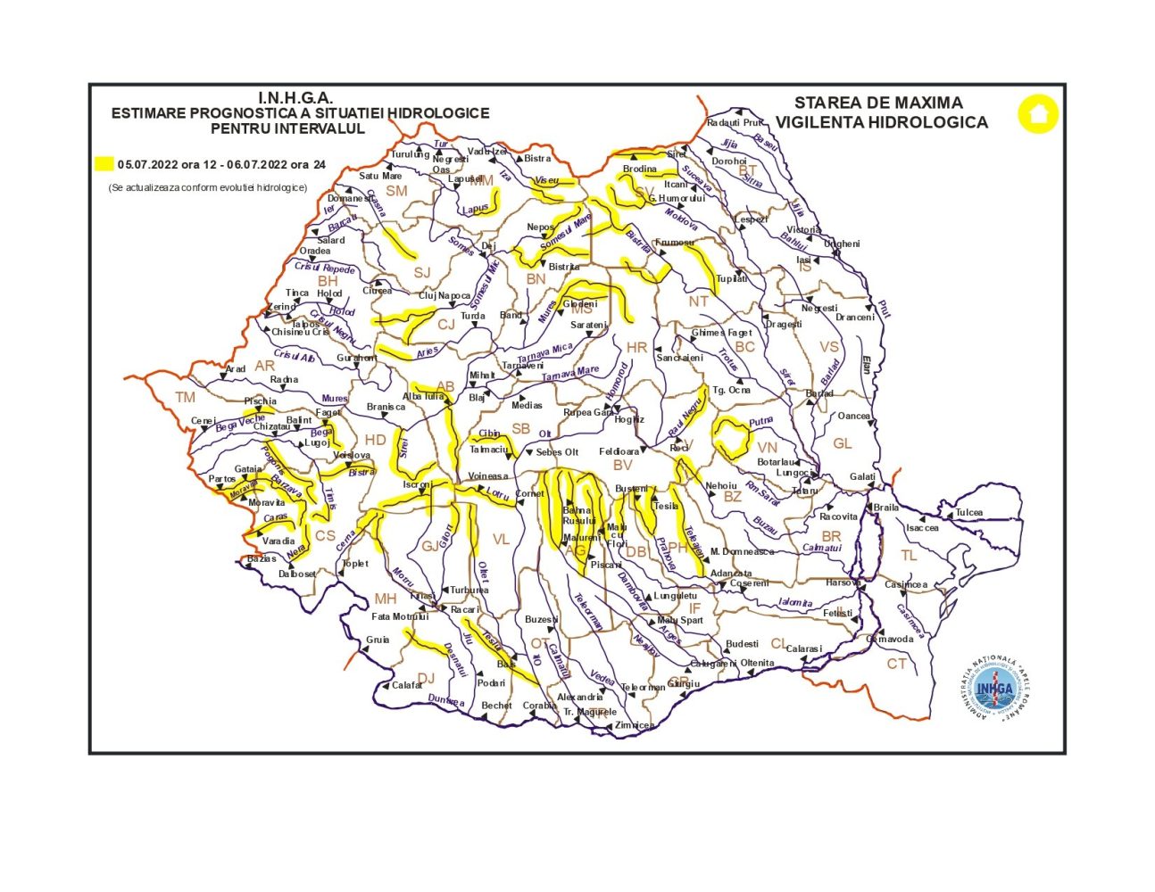 COD GALBEN de inundații pe râul Jiu | Cuvântul Libertăţii