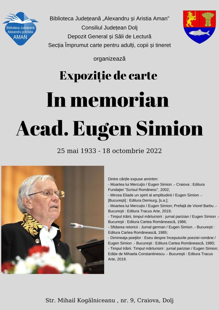 Biblioteca Județeană „Alexandru și Aristia Aman” organizează două ...