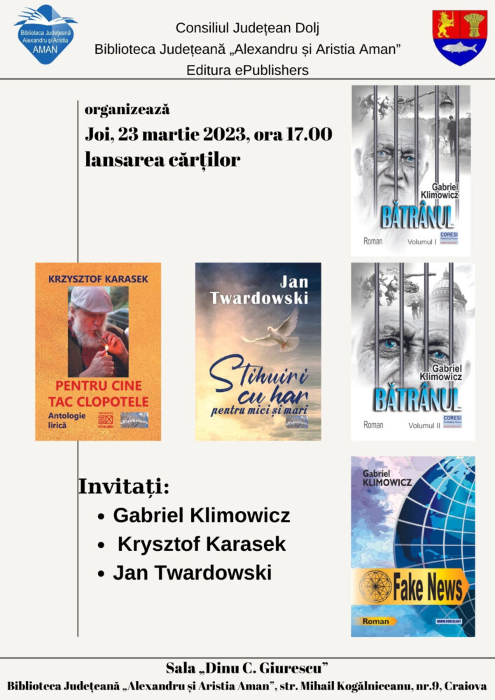 Lansări de carte la Biblioteca Județeană “Alexandru și Aristia Aman” | Cuvântul Libertăţii